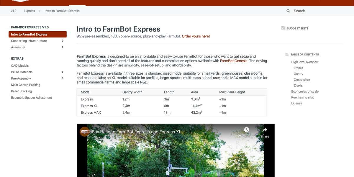 Introducing the FarmBot Express Documentation Hub